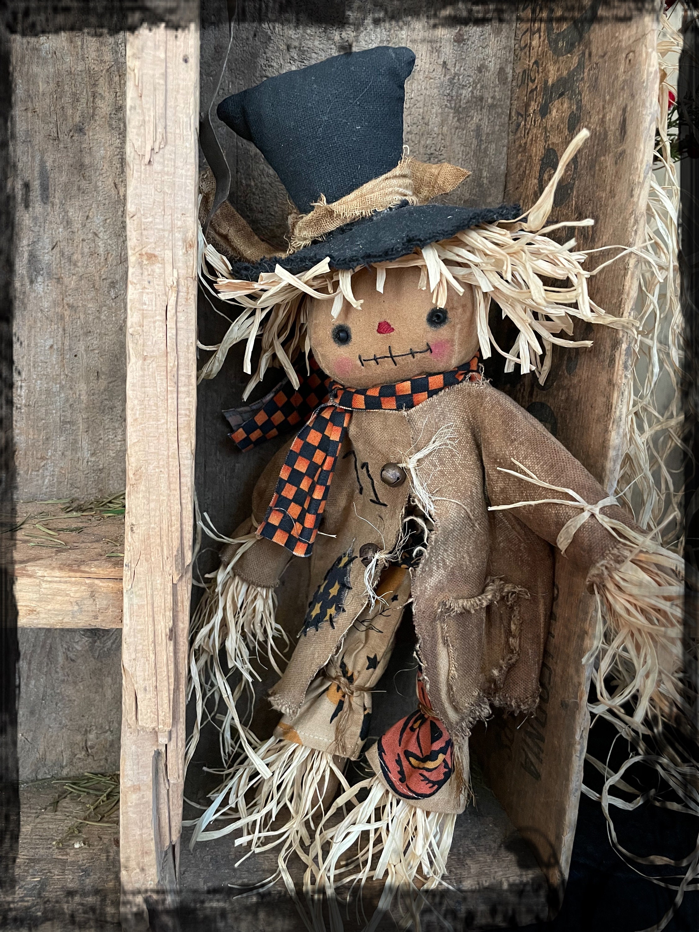 Primitive Fall Scarecrow Doll “haystack” - Etsy
