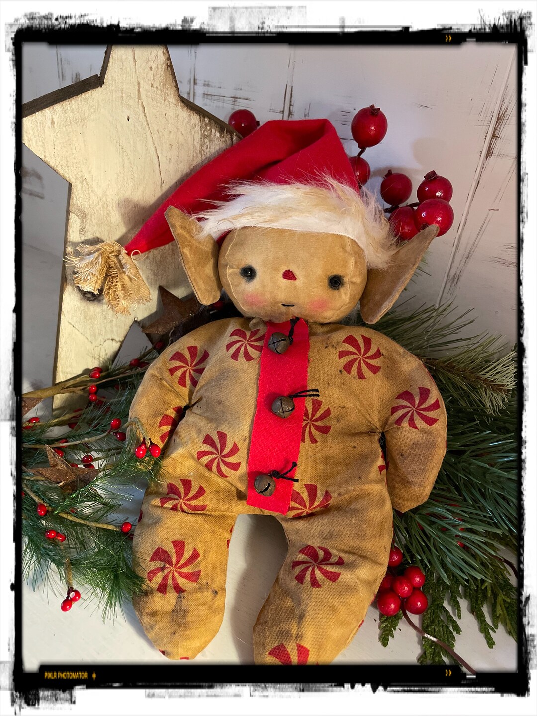 Primitive Peppermint Baby Elf - Etsy