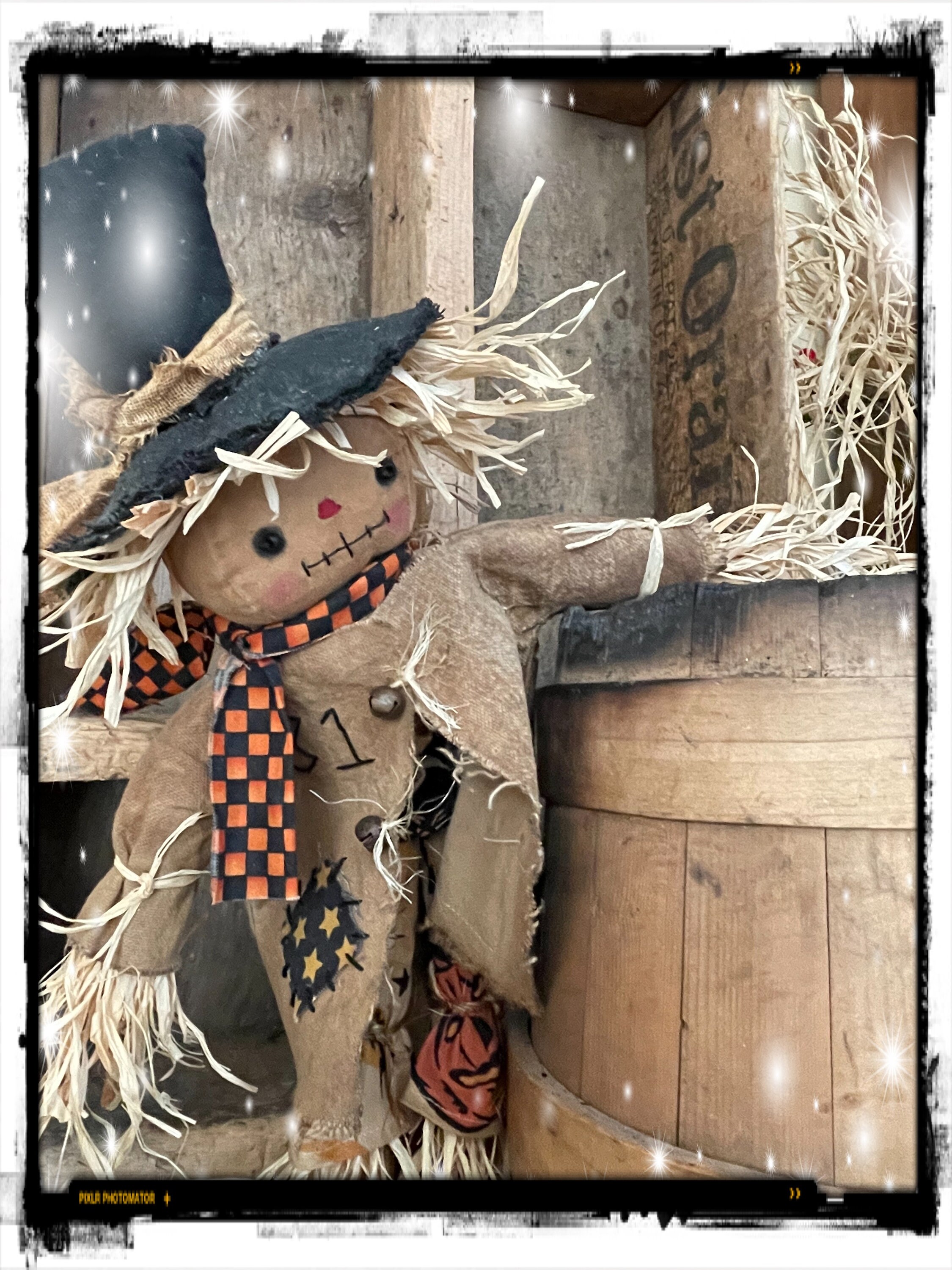 Primitive Fall Scarecrow Doll “haystack” - Etsy