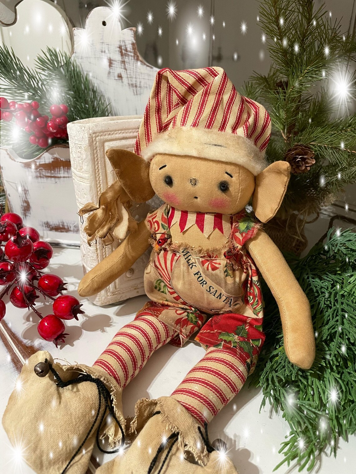 Primitive Elf Doll “figgy” - Etsy