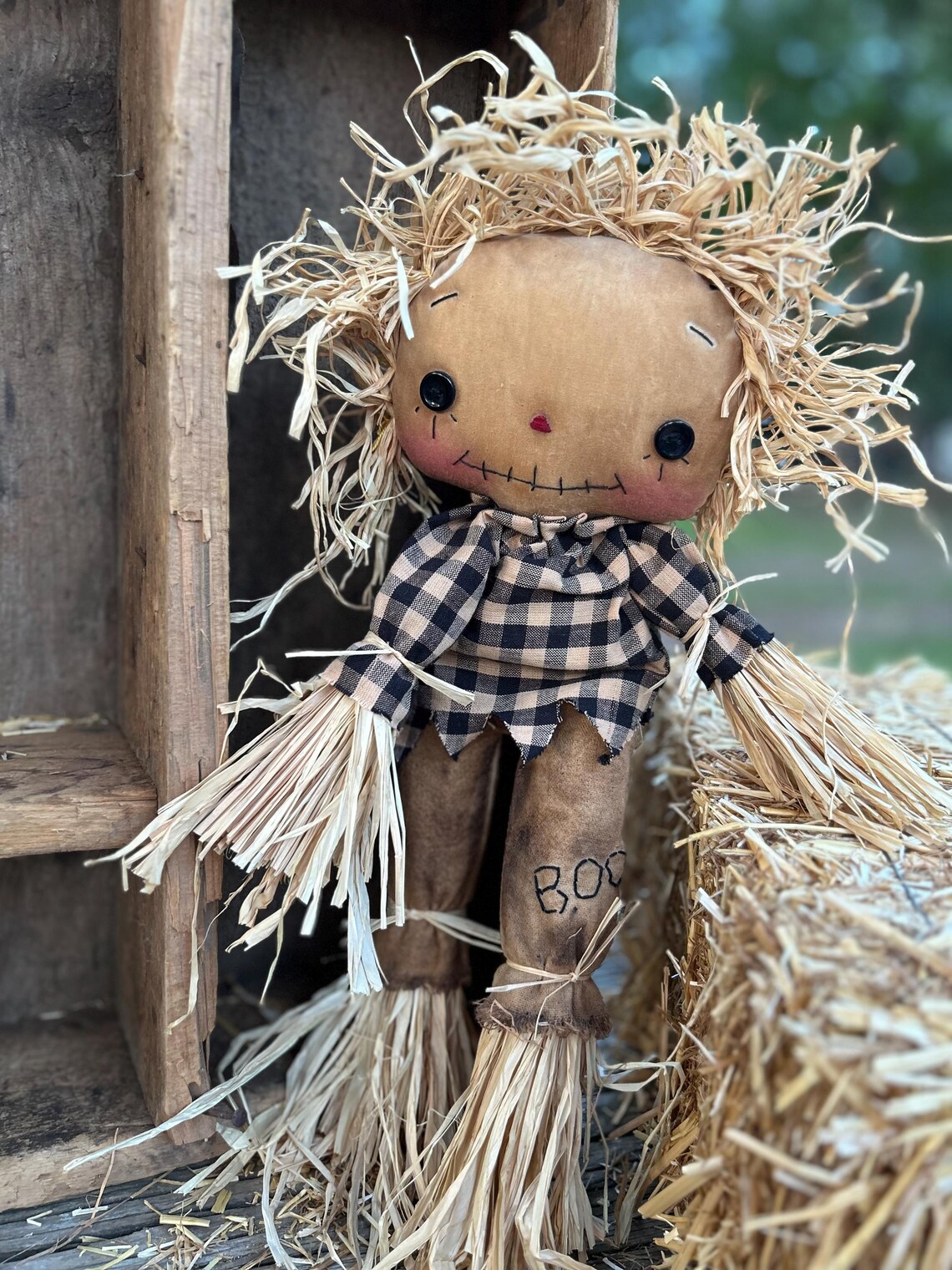 Primitive Scarecrow Doll “ Scraggly” - Etsy