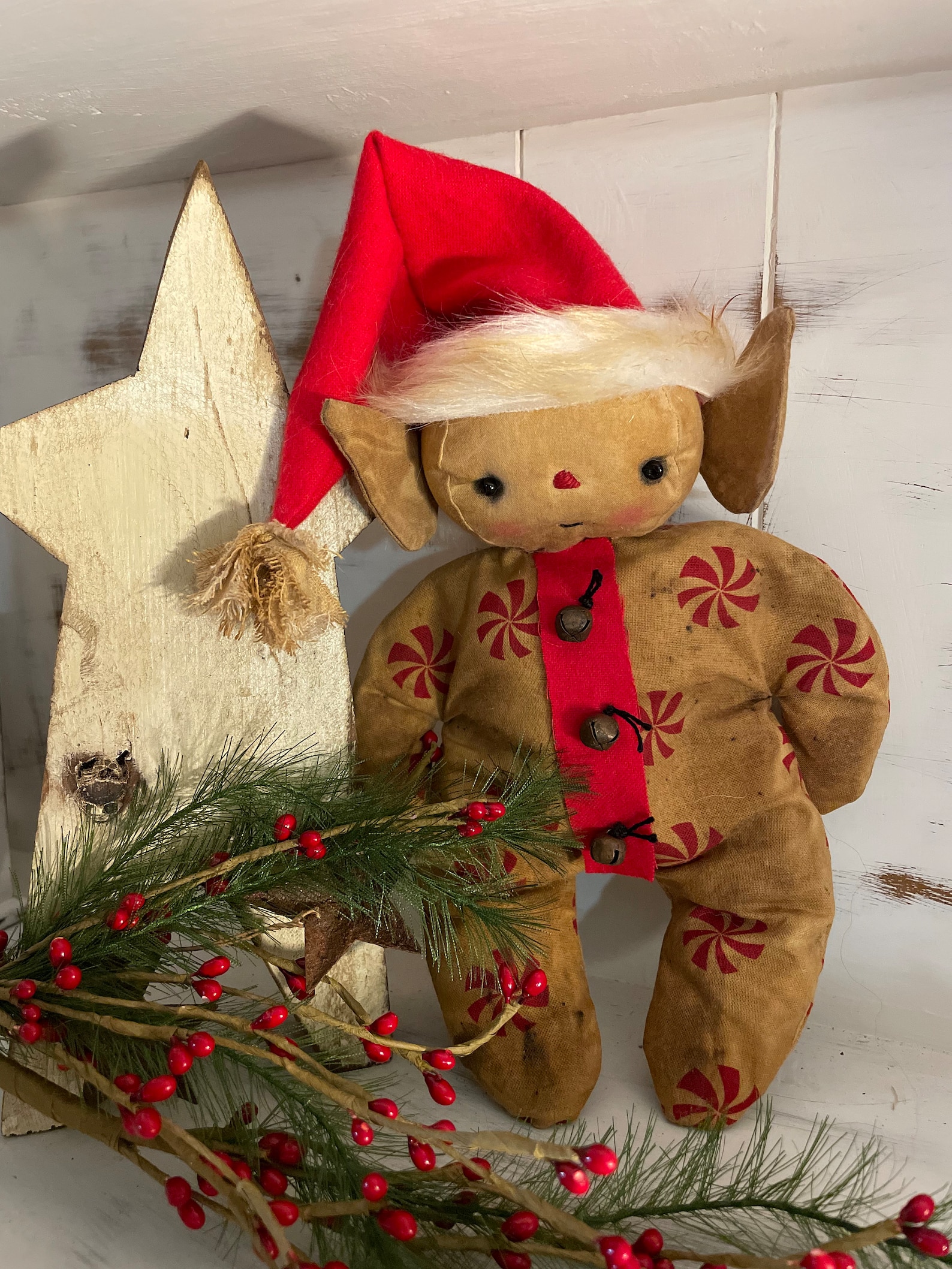 Primitive Peppermint Baby Elf - Etsy