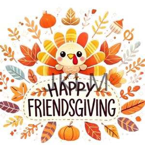 Happy Friendsgiving PNG , Thansgiving - Etsy