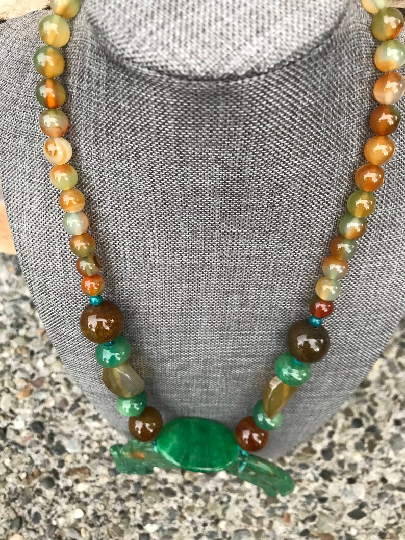 Handcarved Jade Pendant; Olive Jade; Green Jade Statement Necklace ...