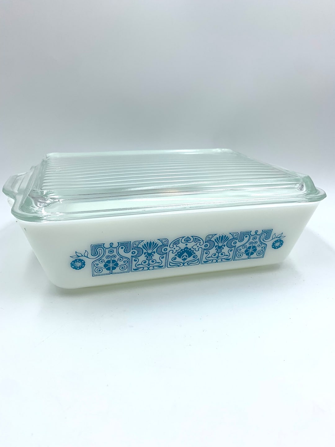 Pyrex Blue Horizon Rectangular Fridgie Dish 503 Milk Glass - Etsy