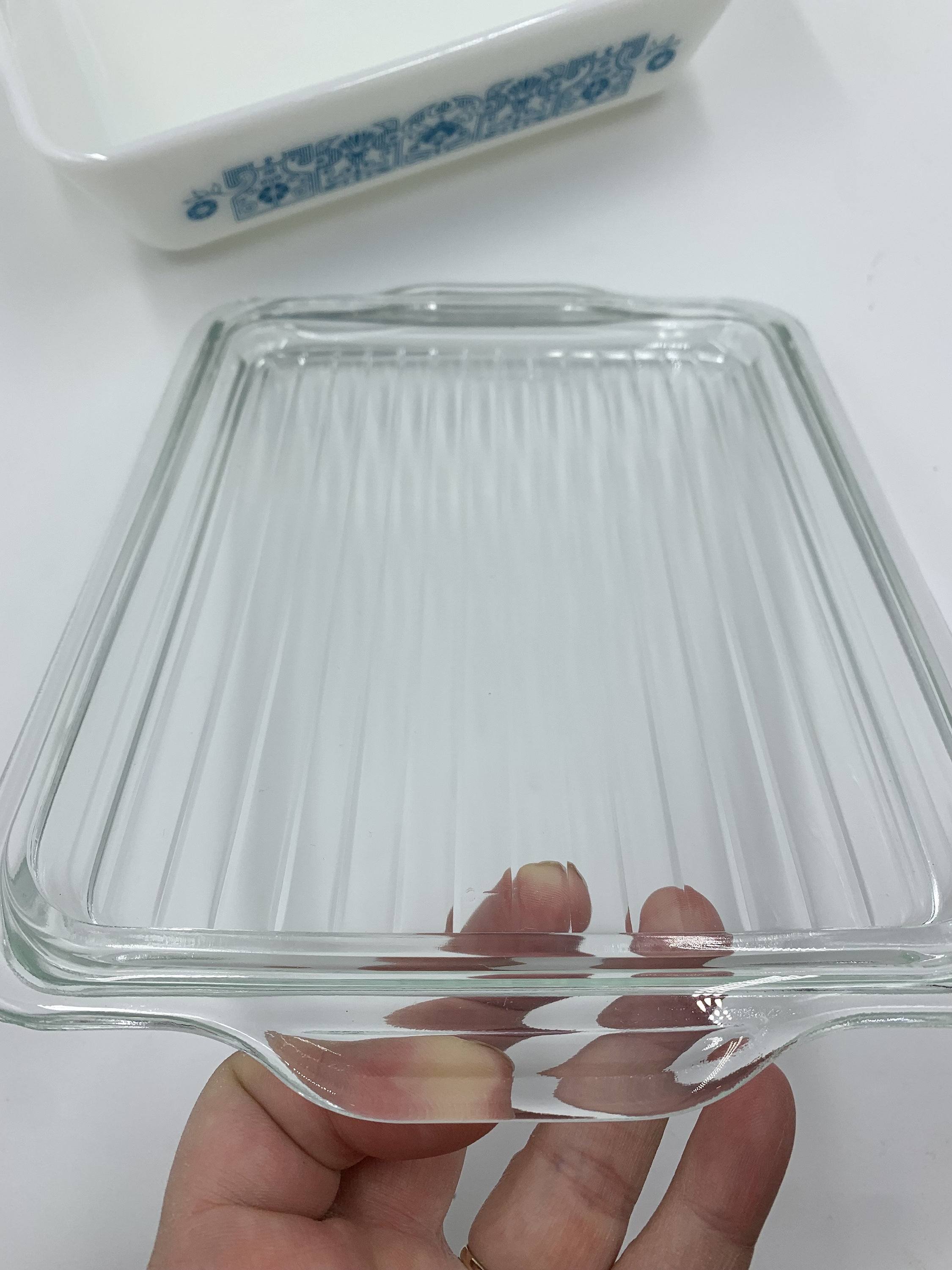 Pyrex Blue Horizon Rectangular Fridgie Dish 503 Milk Glass - Etsy