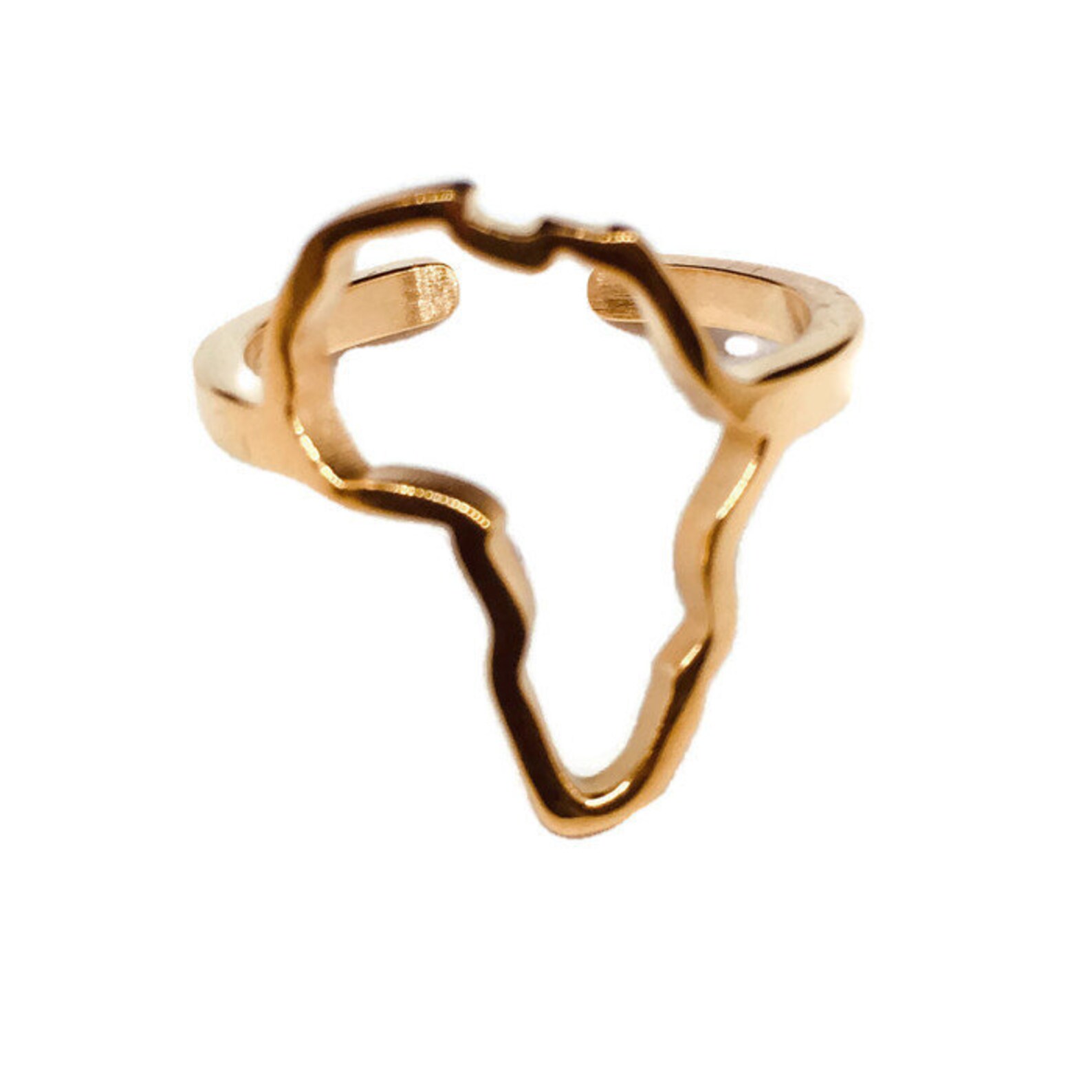 Gold Plated Africa Outline Map Ring Gold Metal African Continent Ring ...