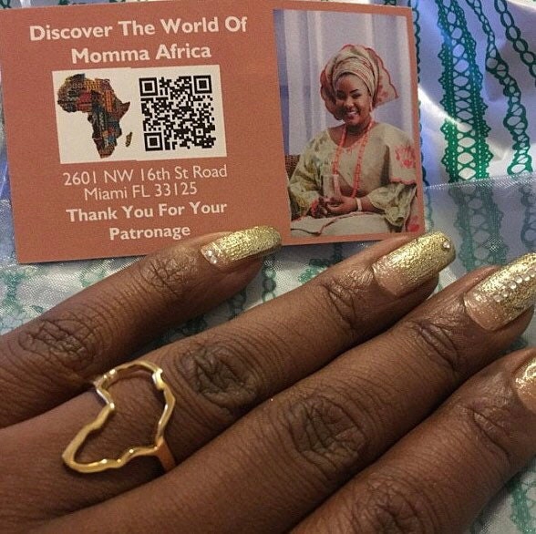 Gold Plated Africa Outline Map Ring Gold Metal African Continent Ring ...