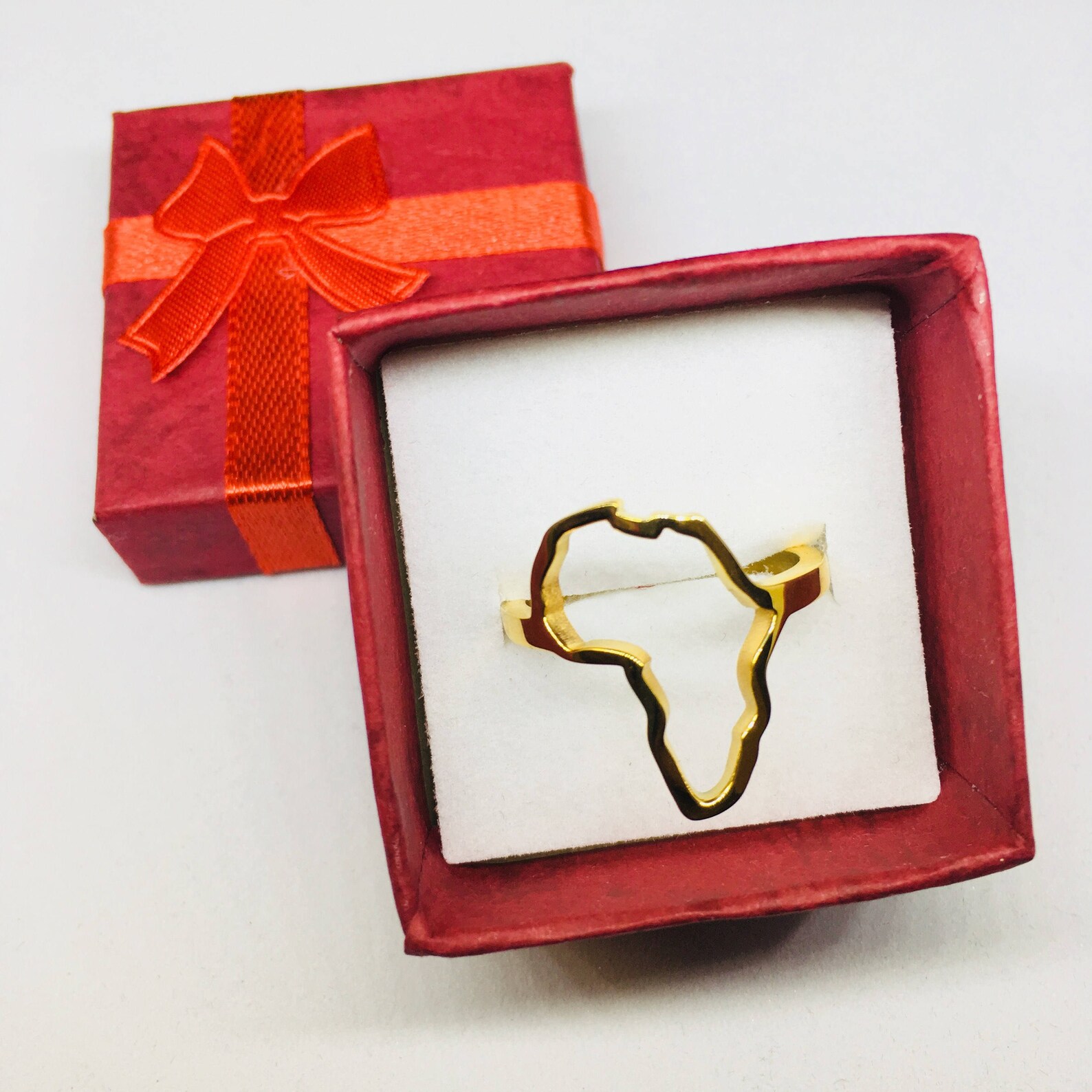 Gold Plated Africa Outline Map Ring Gold Metal African - Etsy