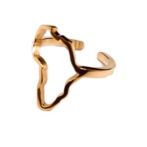Gold Plated Africa Outline Map Ring Gold Metal African Continent Ring ...