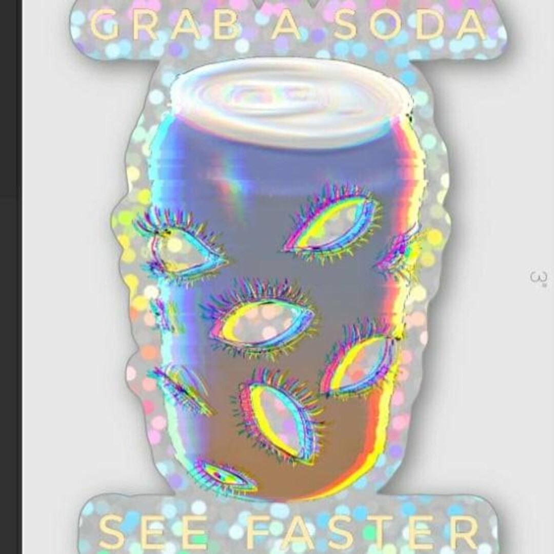 Hlvrai Halographic Soda Sticker Etsy