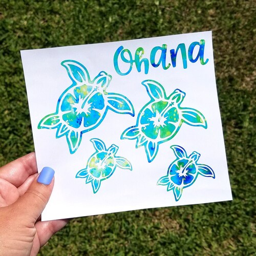 Sea Turtle Family Decal for Car Ohana Sticker Turtles Ocean - Etsy