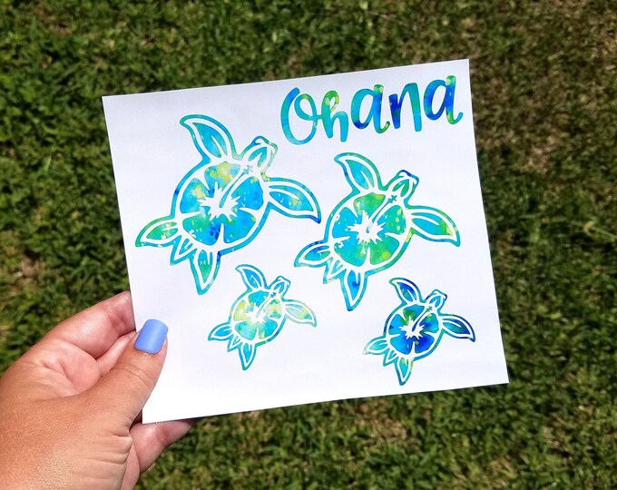 Sea Turtle Family Decal for Car, Ohana Sticker, Turtles, Ocean Child ...
