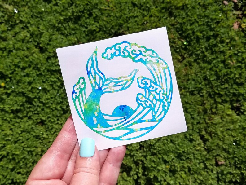 Mermaid Tail Decal Ocean Wave Decal for Car Mermaid Life - Etsy