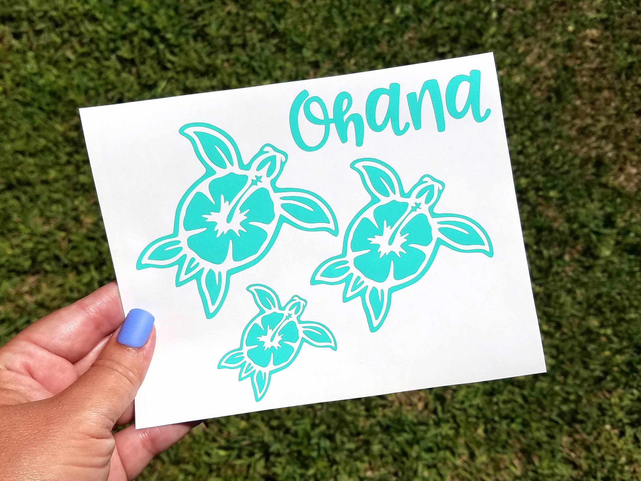 Sea Turtle Family Decal for Car Ohana Sticker Turtles Ocean | Etsy