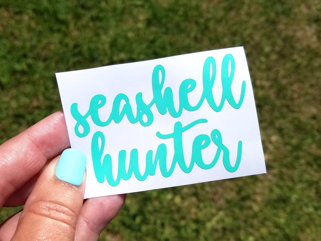 Seashell Hunter Decal, Beachy Tumbler, Laptop Sticker, Shell Collector ...