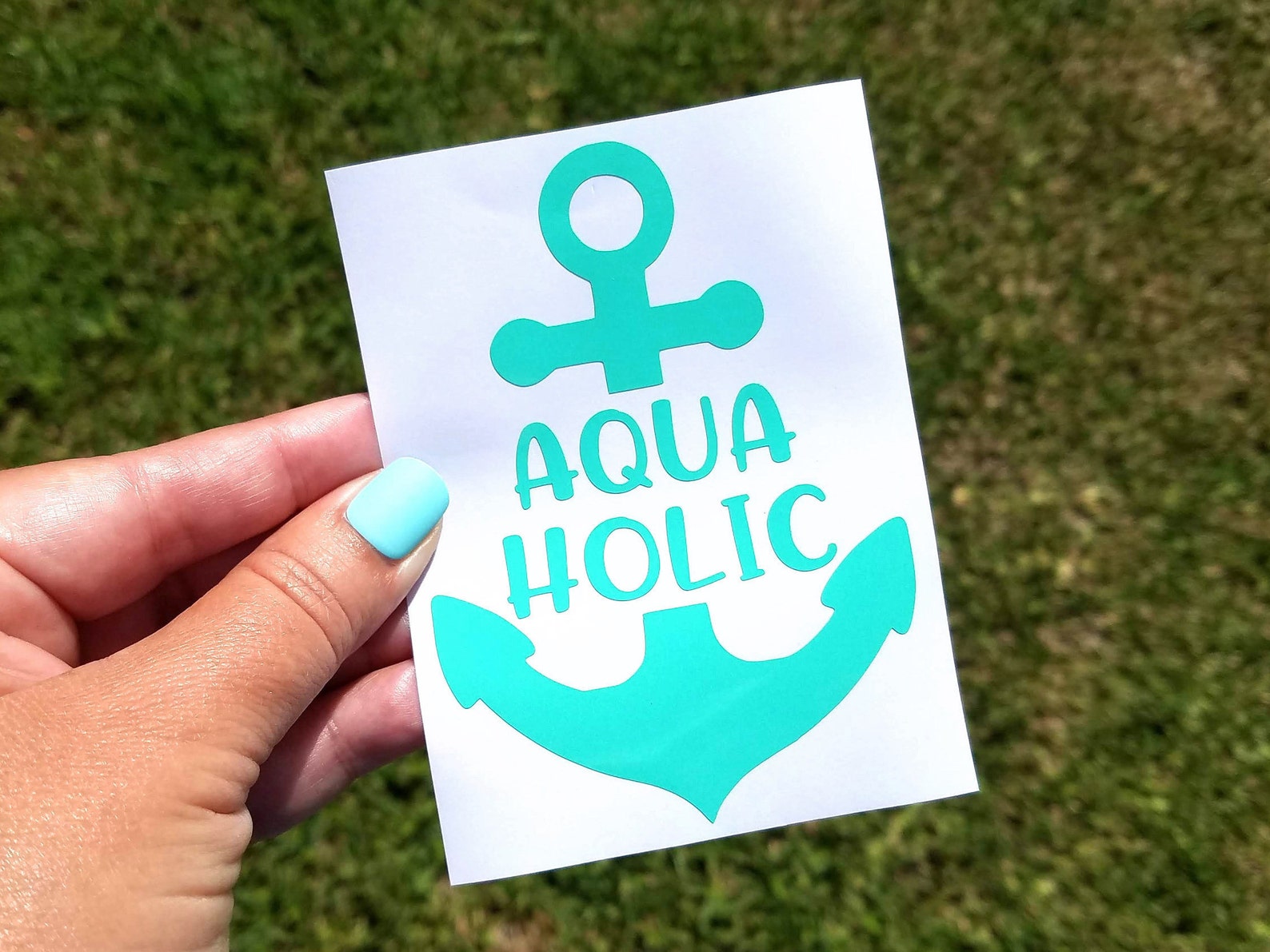 Aquaholic Decal, Anchor Sticker, Vinyl Decal for Tumbler, Laptop ...