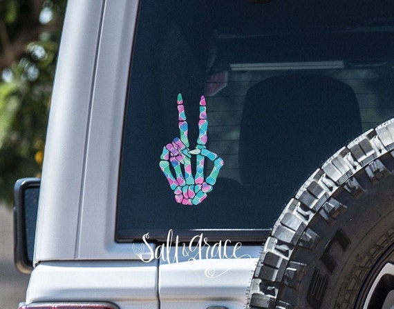 Skeleton Peace Sign Decal for Car Peace Hand Peace Out Hand | Etsy