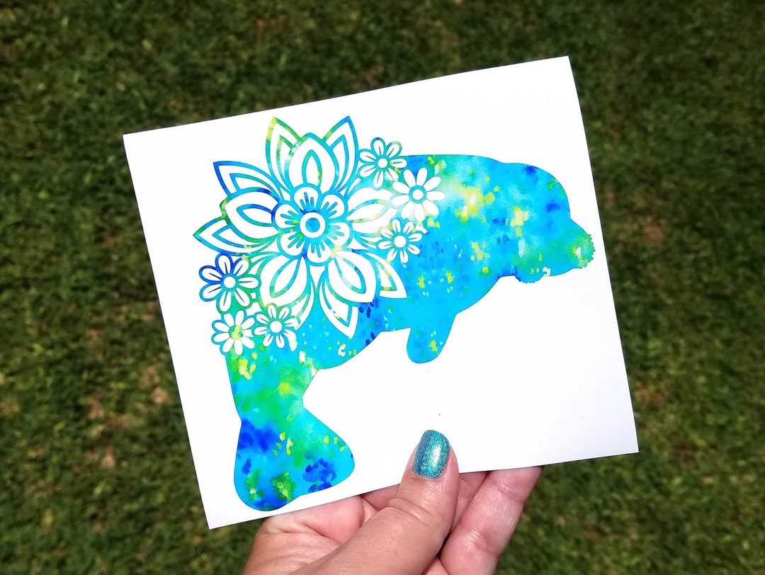 Manatee Vinyl Decal, Chunky Mermaid, Save the Manatees, Chubby Mermaid ...