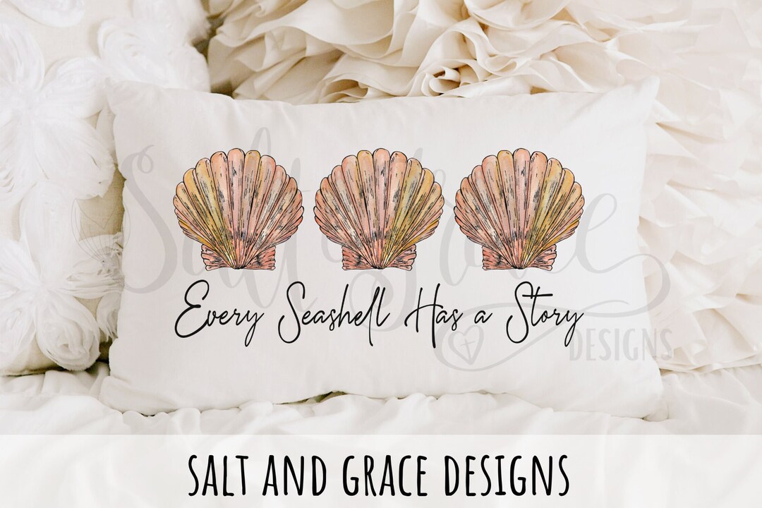 Every Seashell Has A Story Pillow Cover, Seashell Pillowcase, Beach ...