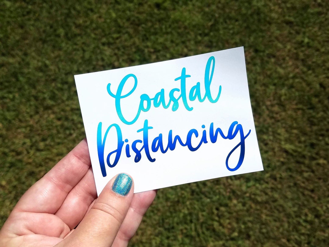 Coastal Distancing Vinyl Decal, Colorful Beach Sticker, Gone Coastal ...