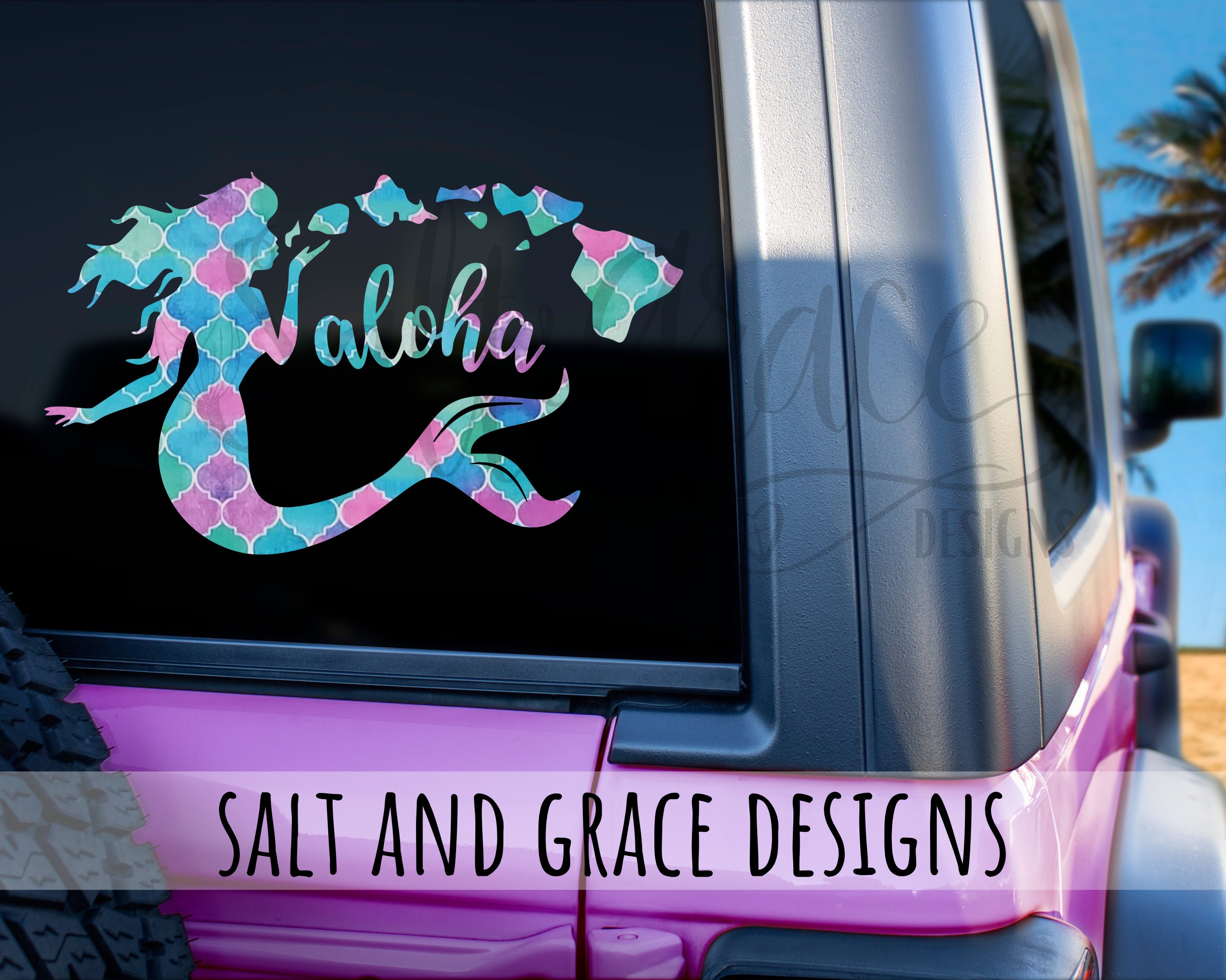 Aloha Hawaiian Decal Mermaid Hawaii Decal for Car Aloha - Etsy