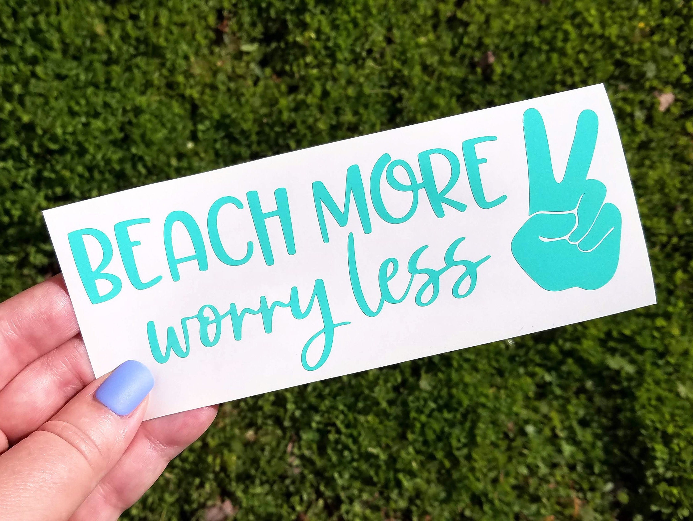 Beach More Worry Less Decal Beach Sticker for Car Cooler | Etsy