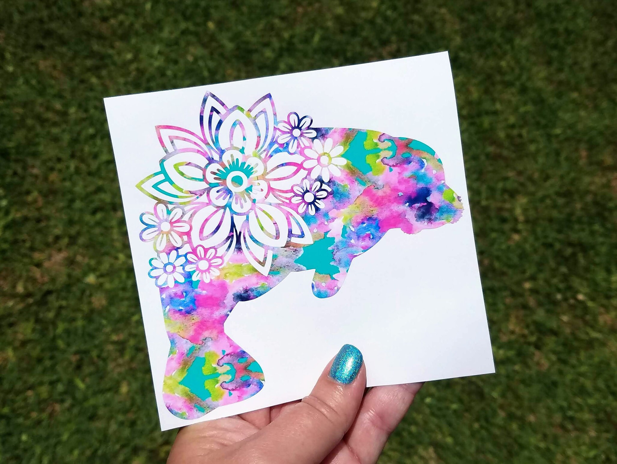 Manatee Vinyl Decal, Chunky Mermaid, Save the Manatees, Chubby Mermaid ...