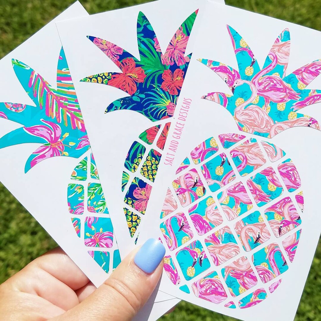 Pineapple Decal, Laptop Decal, Car Decal, Preppy Pineapple Sticker ...