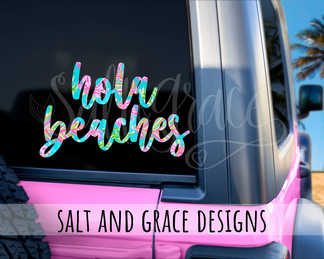 Hola Beaches Vinyl Decal, Beachy Car Decals, Sassy, Snarky, Beach ...