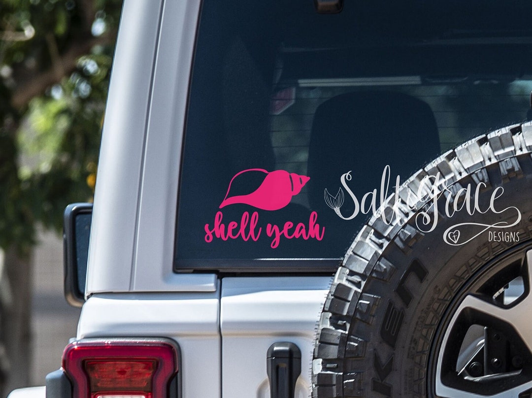 Shell Yeah Decal for Car, Seashell Decals, Whelk, Beachy Tumbler ...