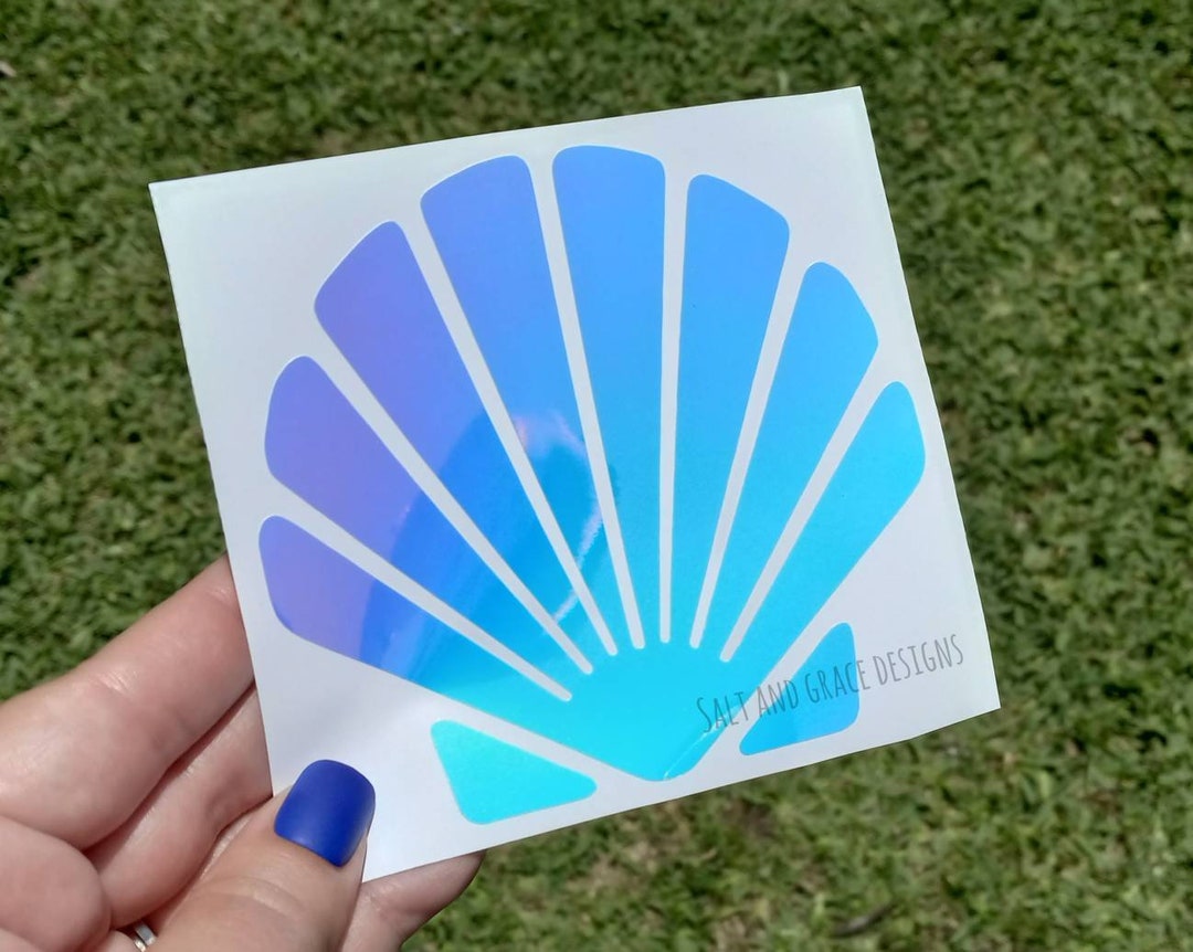 Seashell Decal, Seashells, Iridescent Shell Decal, Iridescent Seashell ...