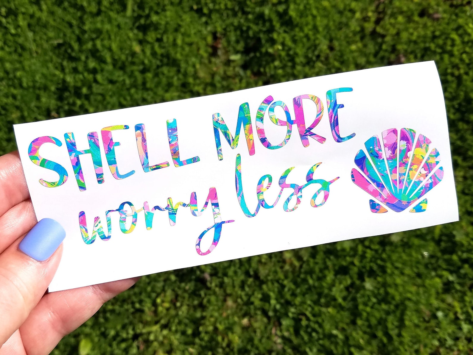 Shell More Worry Less Decal Beach Sticker for Car Cooler - Etsy