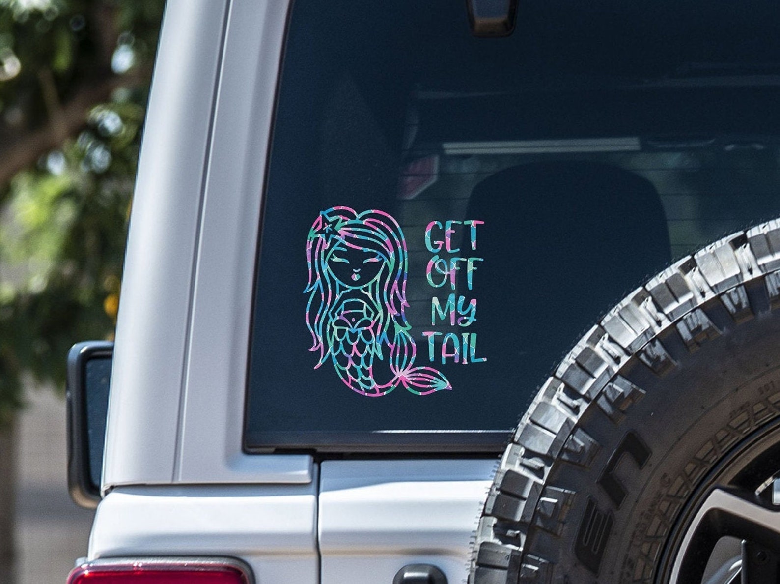 Get off My Tail Decal Mermaid Car Sticker Minivan Mom - Etsy