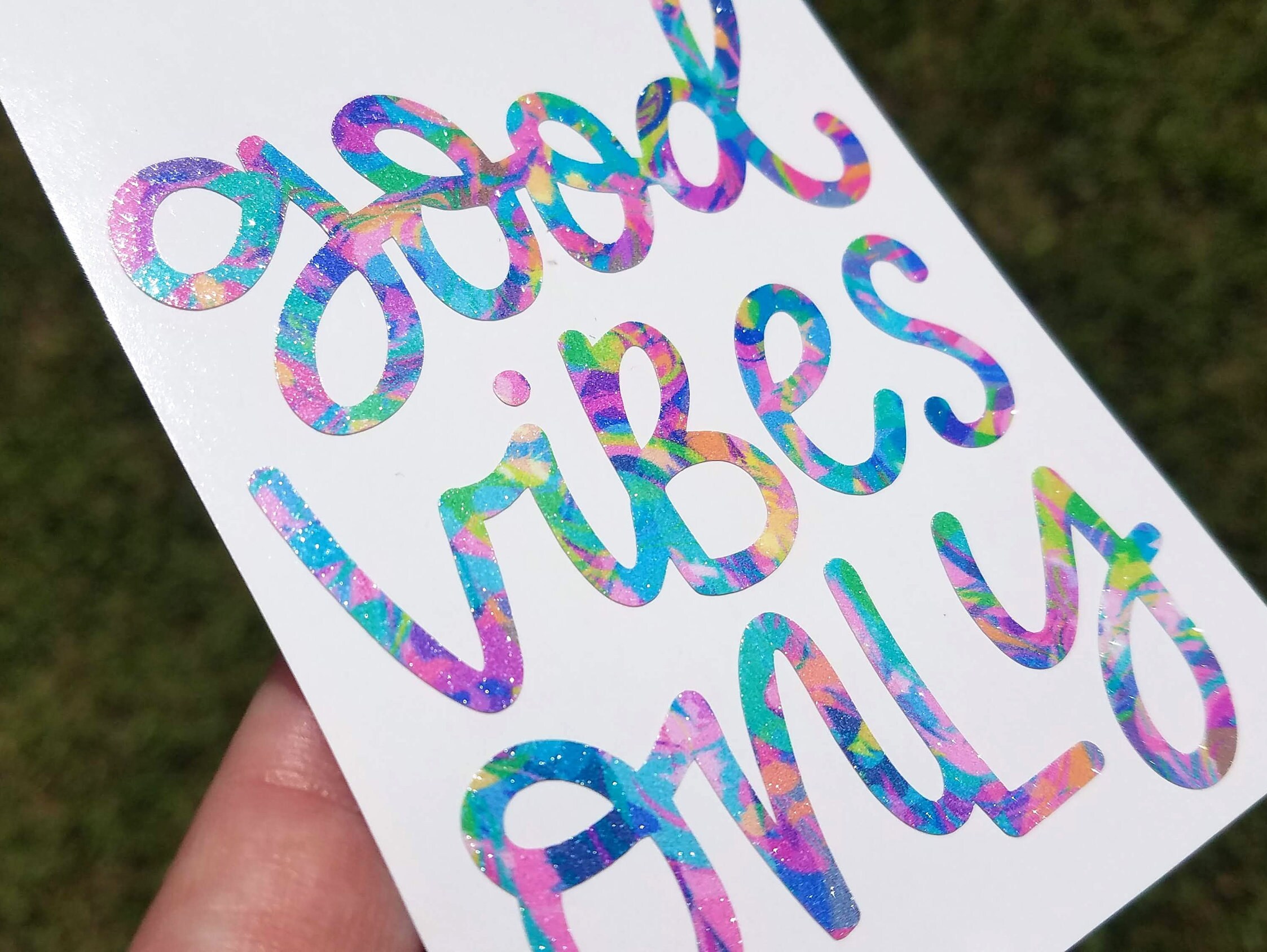Good Vibes Only Decal, Good Vibes Laptop Sticker, Yoga Decal, Positive ...