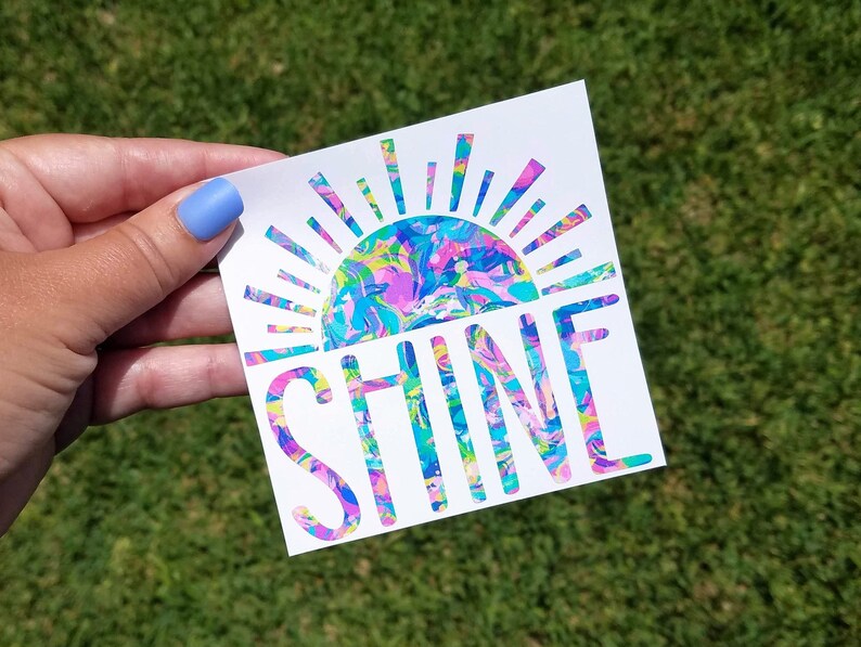 Sunshine Decal Shine Bright Sticker Sun Ray Decal Patterned - Etsy