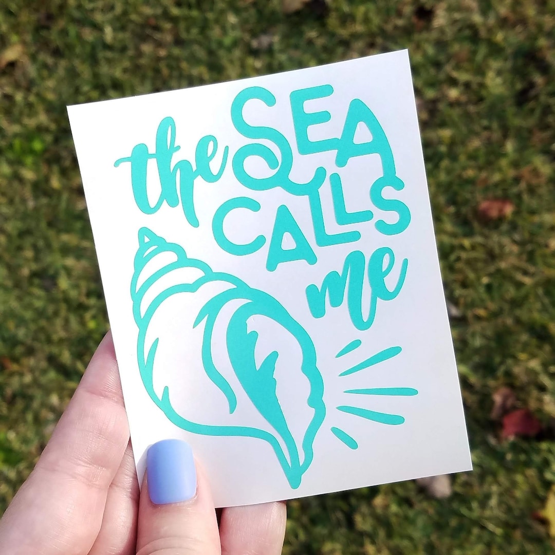 The Sea Calls Me, Beachy Vinyl Decal, Ocean Child, Seashell Sticker ...