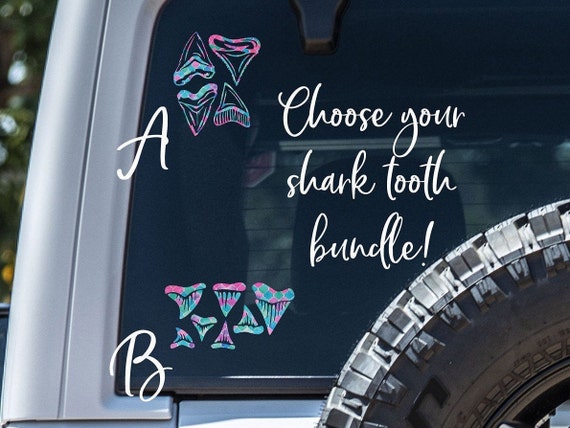 Sharks Teeth Decal for Car Shark Tooth Vinyl Decals | Etsy