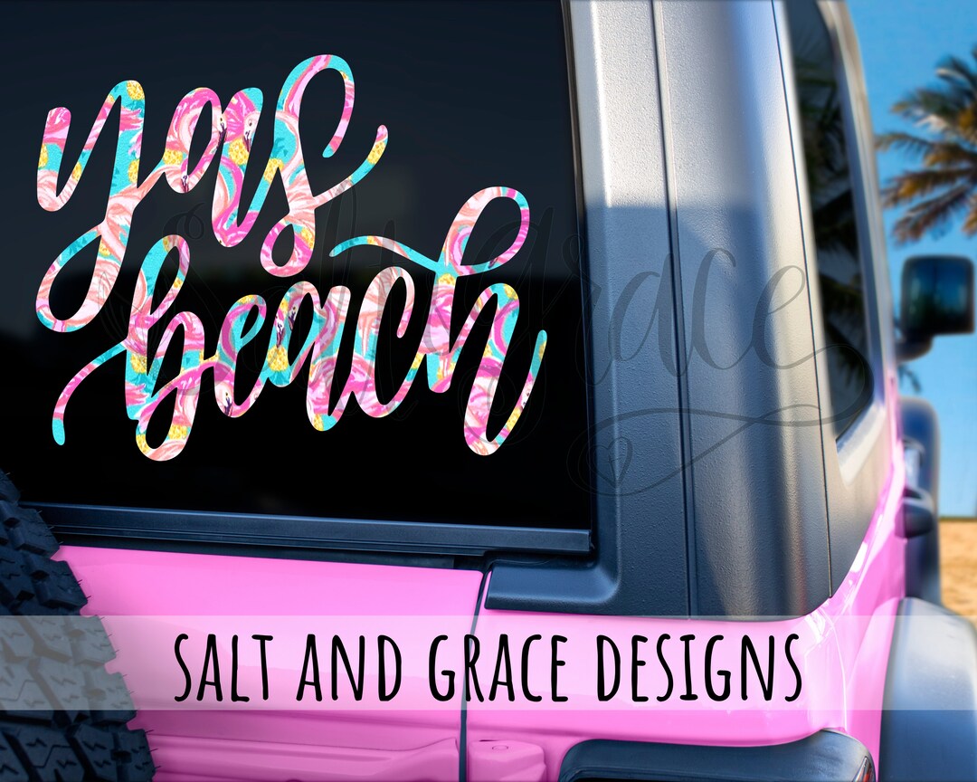 Yas Beach Vinyl Decal for Car Beachy Tumbler Decal Salty - Etsy