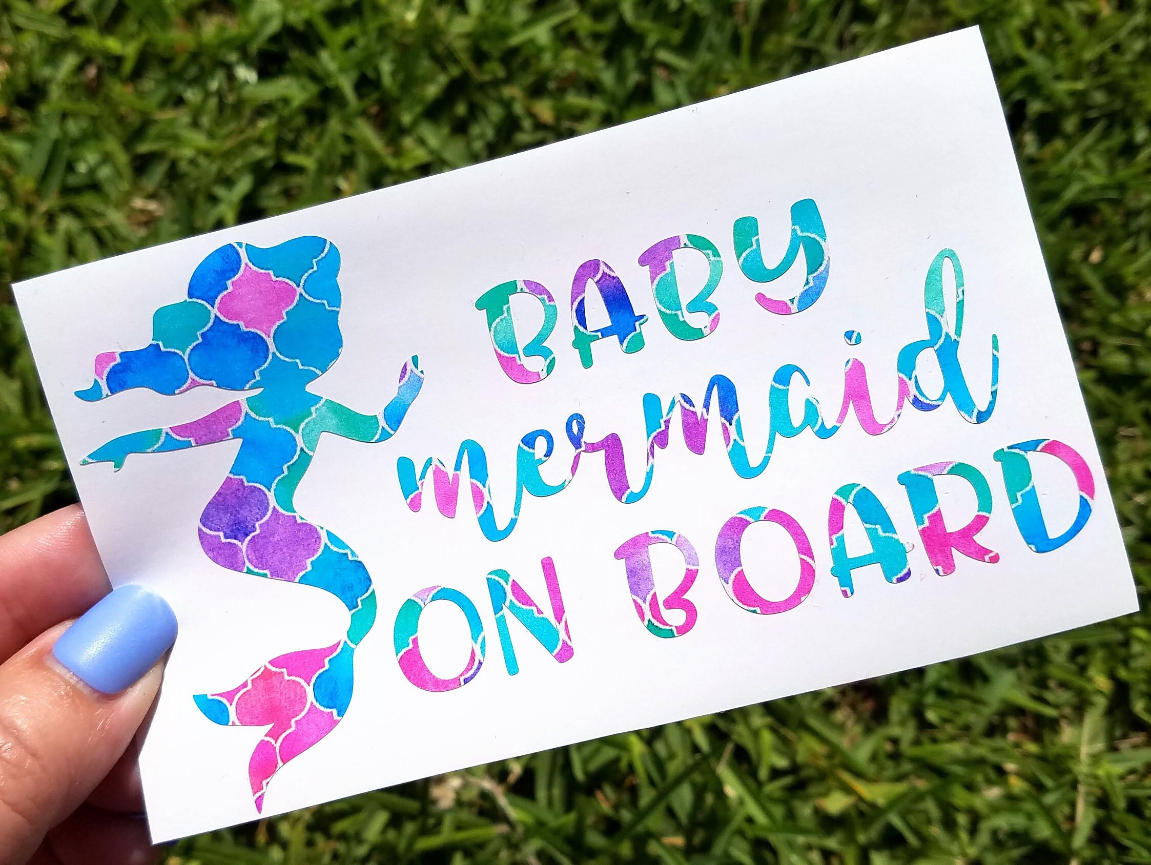 Little Mermaid on Board Decal Baby Shower Gift for Girl | Etsy