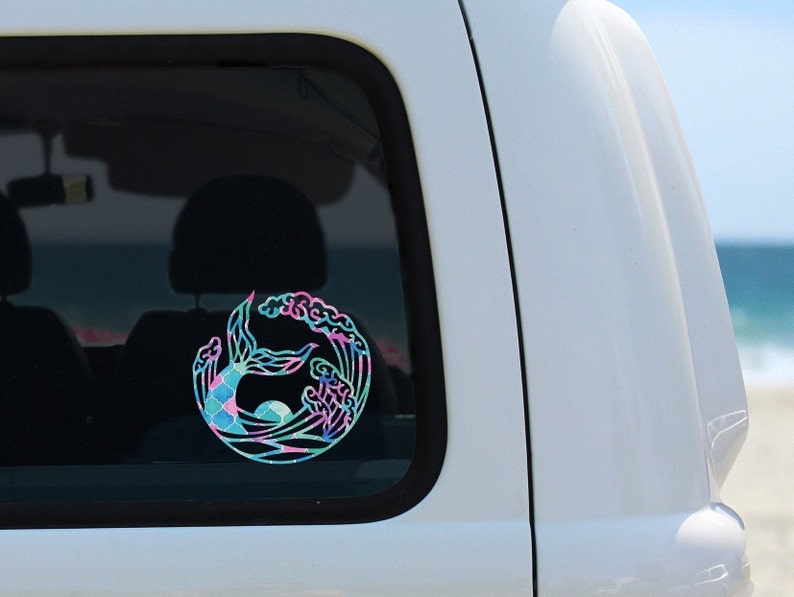 Mermaid Tail Decal Ocean Wave Decal for Car Mermaid Life - Etsy