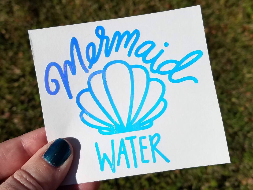 Mermaid Water Decal, Glitter Seashell, Clam Shell, Tumbler Decal, Shell ...