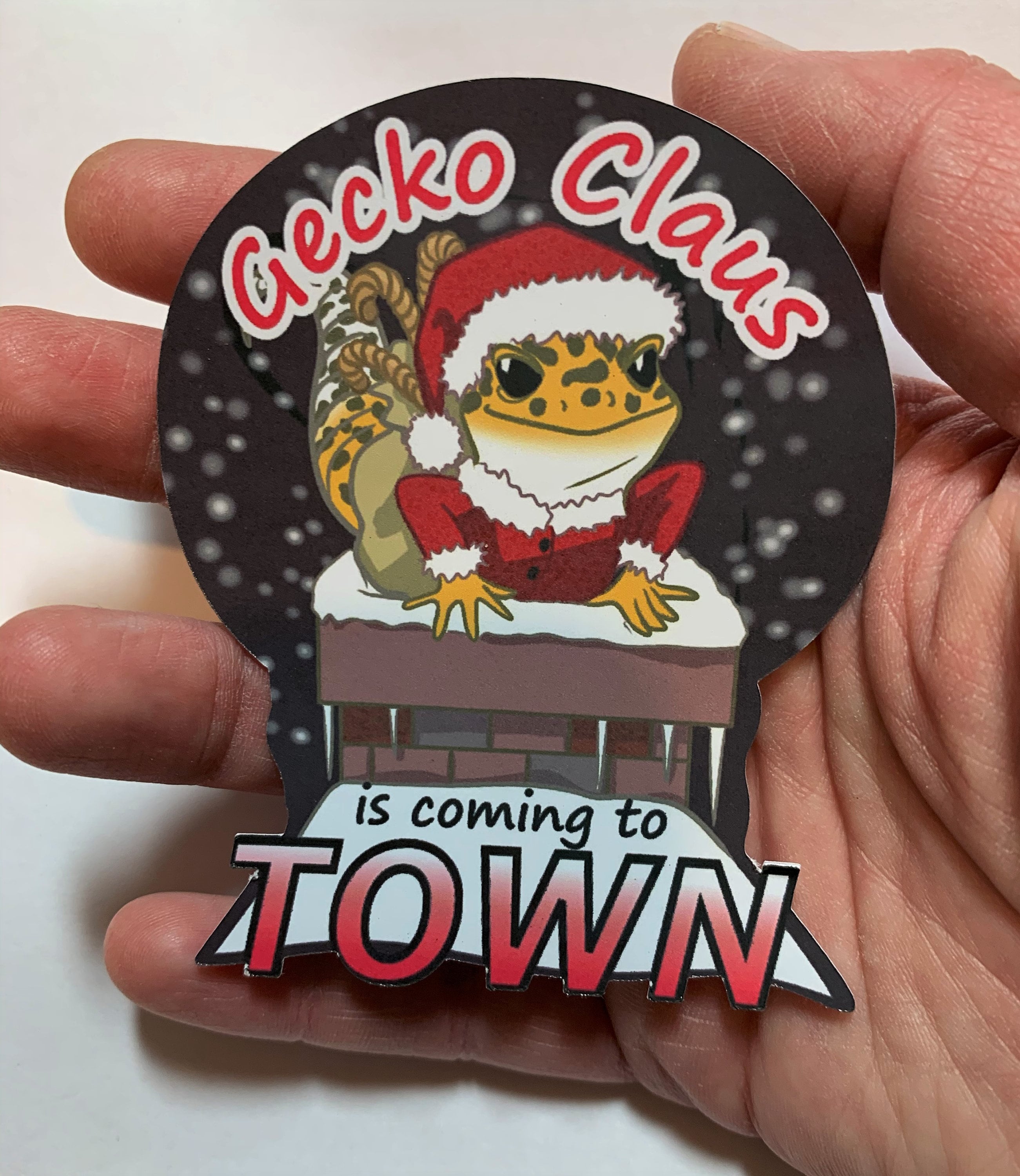 Leopard Gecko Christmas Sticker - “gecko Claus is Coming to Town” - Etsy