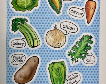 Vegetable Stickers | Etsy