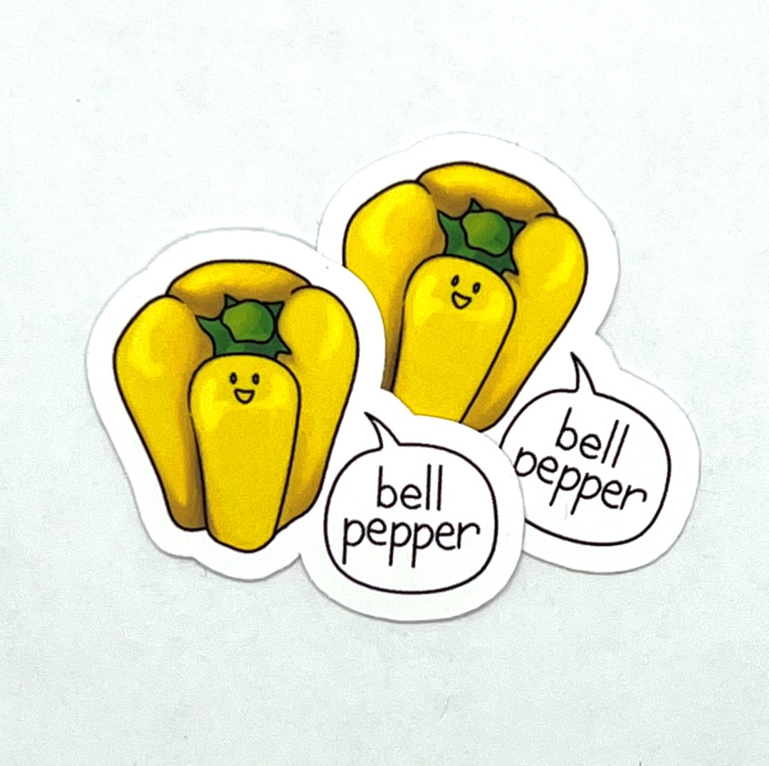 Cute Yellow Bell Pepper Vinyl Stickers - Etsy UK