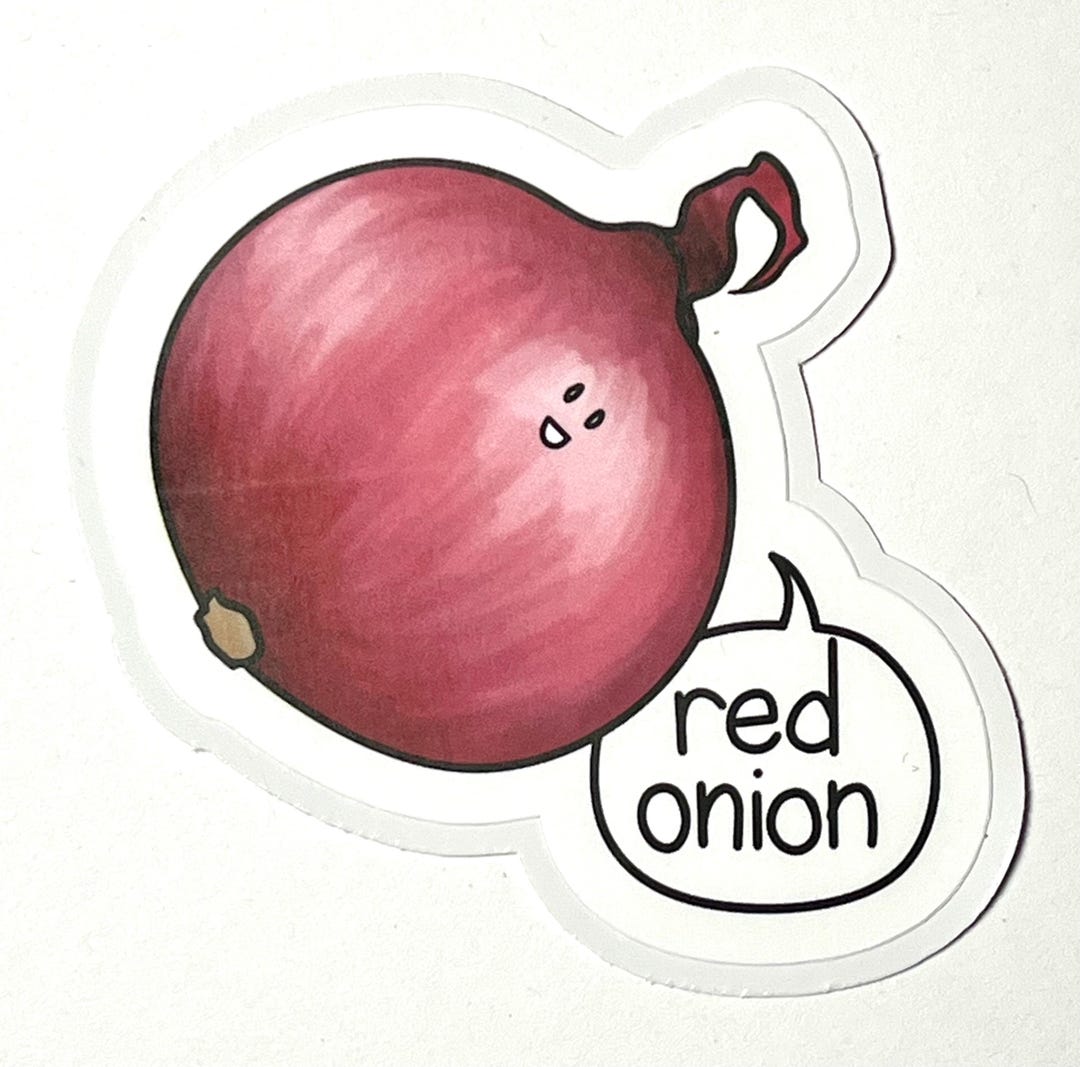 Cute Red Onion Vinyl Stickers - Etsy