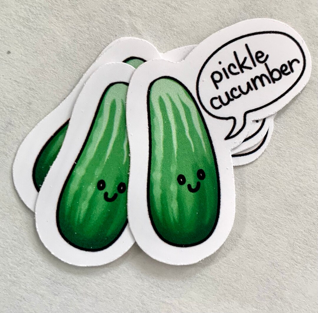 Cute Pickle Cucumber Vinyl Stickers - Etsy