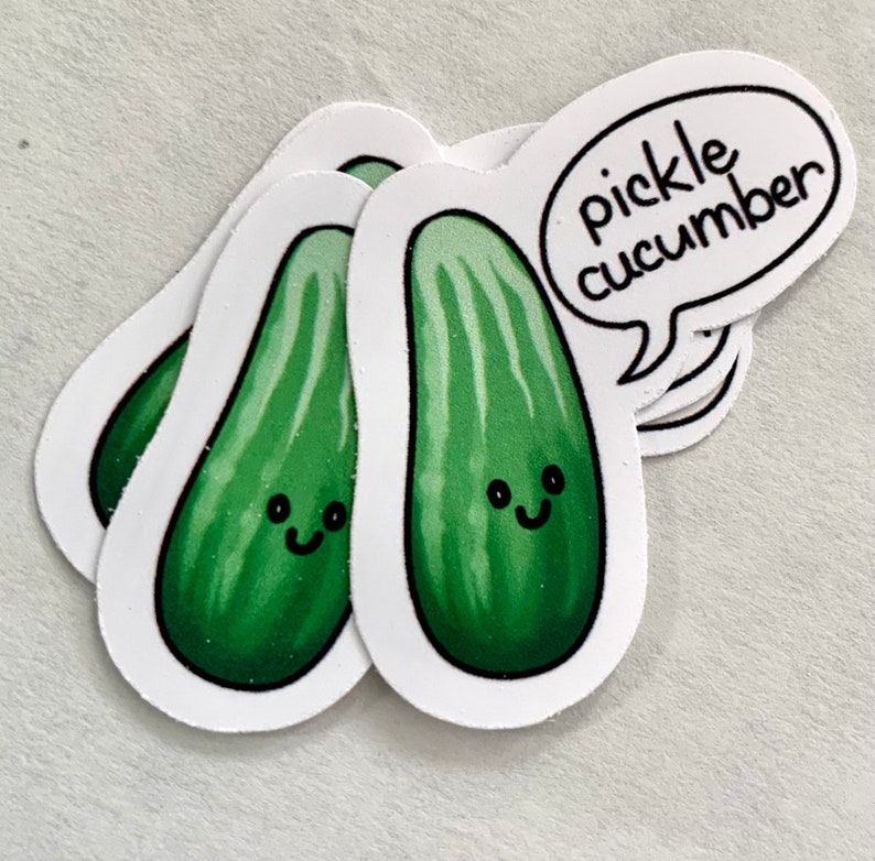 Cute Pickle Cucumber Vinyl Stickers - Etsy