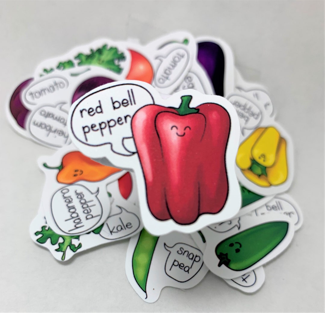 Cute Red Bell Pepper Vinyl Stickers - Etsy