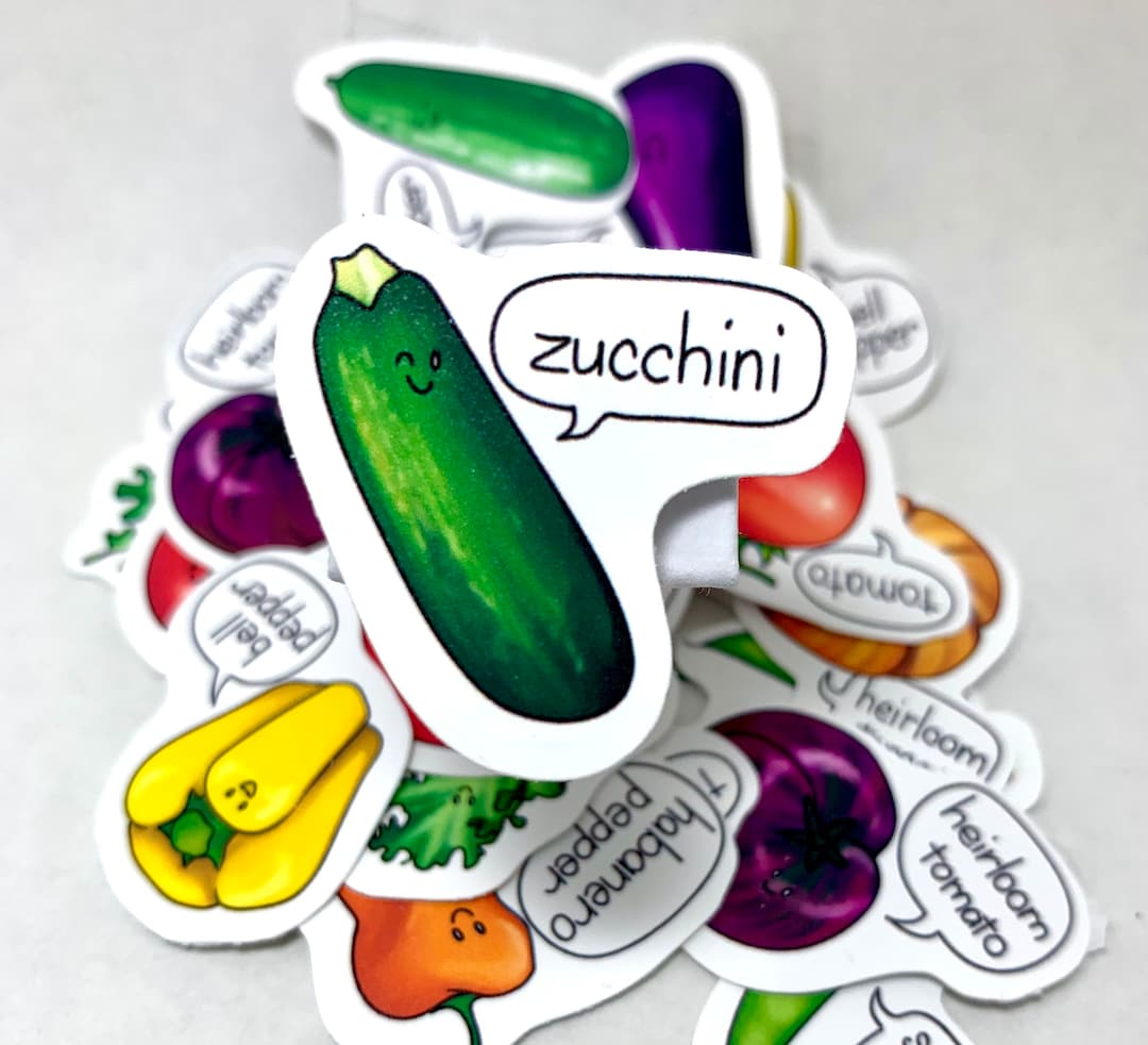 Cute Zucchini Vinyl Stickers - Etsy